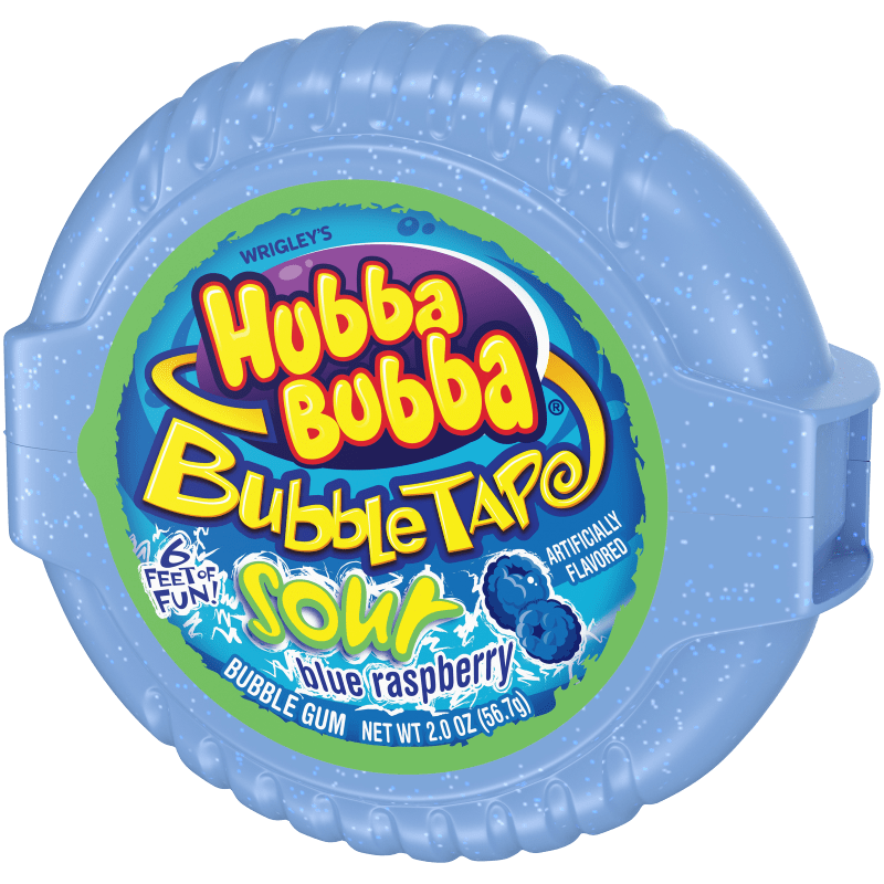 HUBBA BUBBA Sour Blue Raspberry Bubble Gum Tape, 2 oz (6 Packs) | HUBBA ...