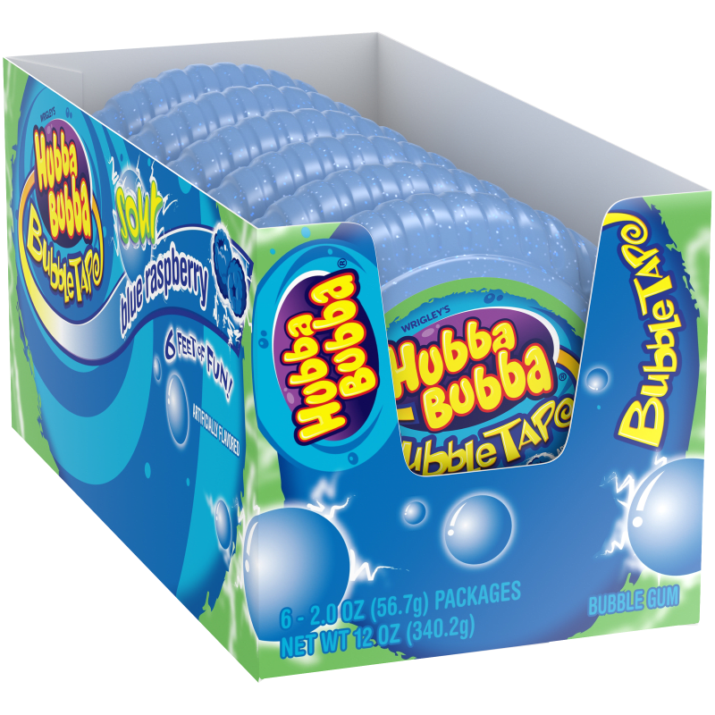 HUBBA BUBBA Sour Blue Raspberry Bubble Gum Tape, 2 oz (6 Packs) | HUBBA ...